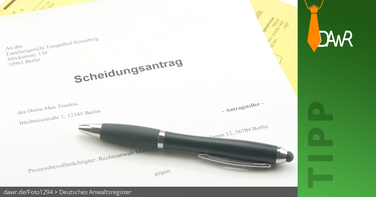 DAWR > Die einvernehmliche Scheidung: Kosten und Zeit sparen mit der ...